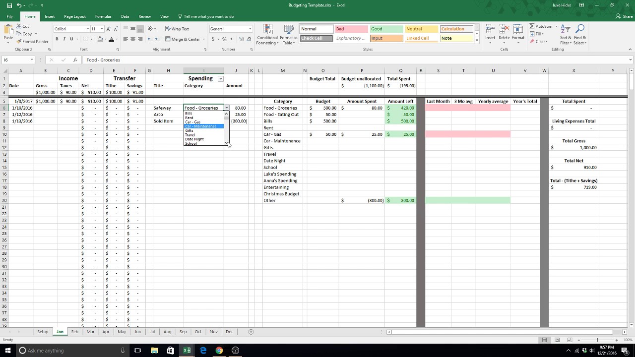 Free Budgeting Spreadsheet with Tutorial - YouTube