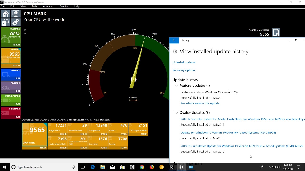 i7 3770 passmark benchmark after meltdown patch KB4056892 - YouTube