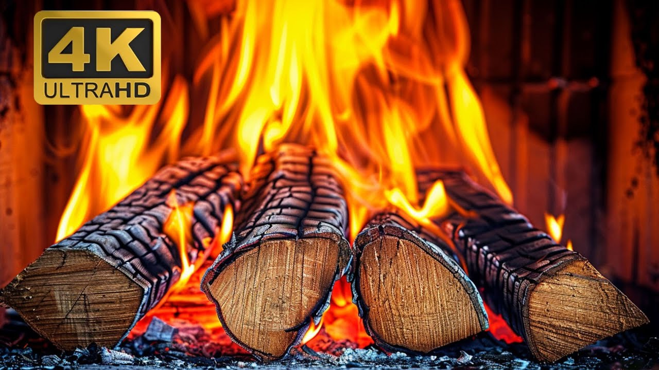 🔥 Fireplace 4K UHD (12 HOURS). Relax to the Comforting Sounds of a Real ...