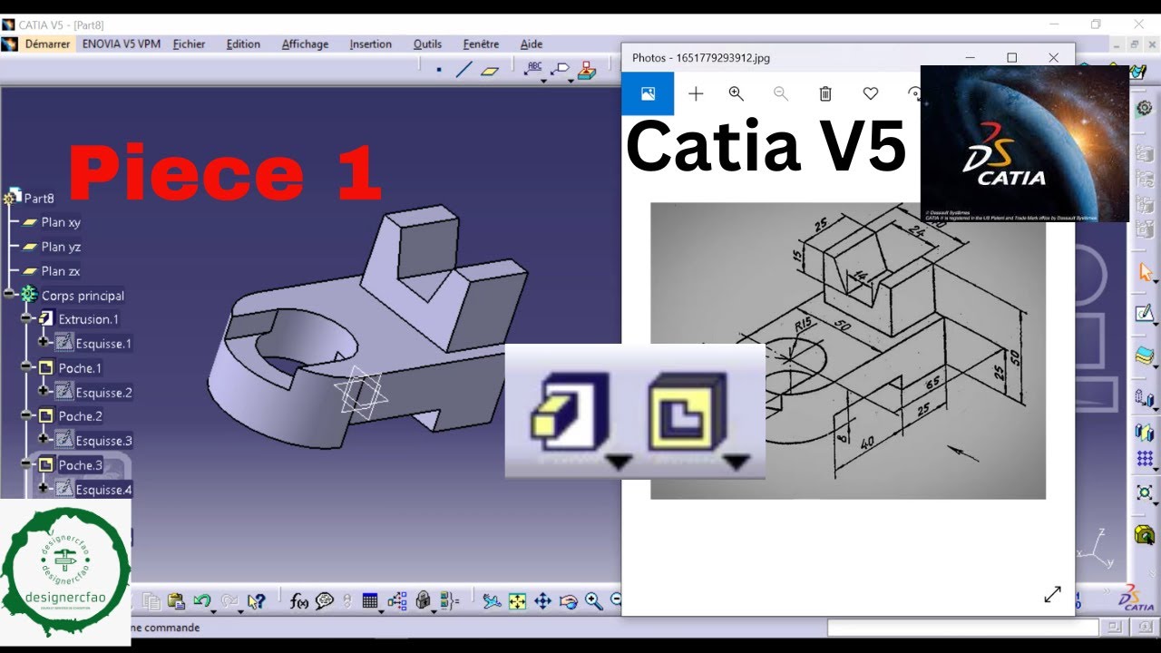 Catia V5 - Pièce 1 - YouTube