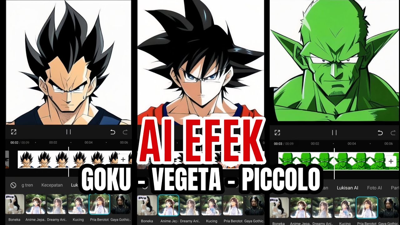 EFEK AI GOKU, VEGETA , PICCOLO || DRAGON BALL #anime #capcuttutorial # ...