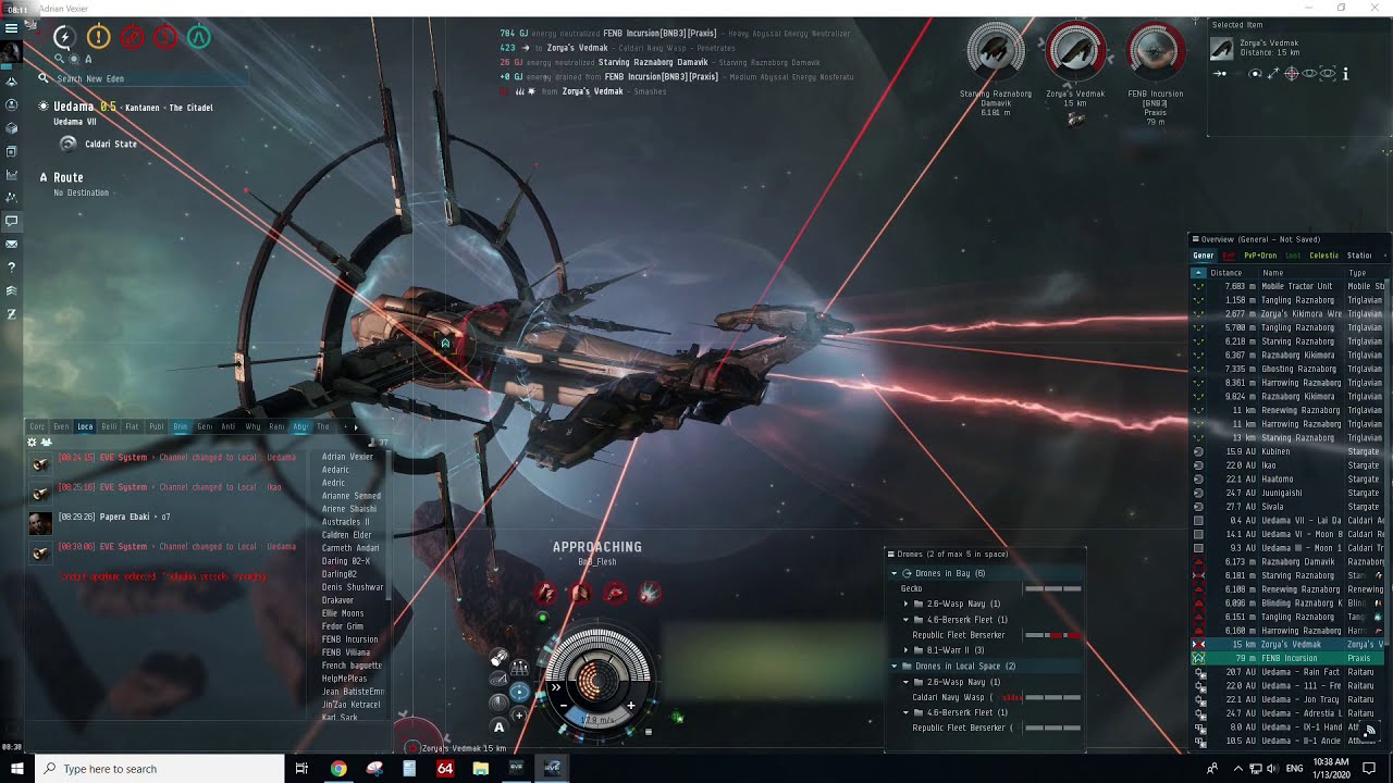 EVE Online: PvP Rattlesnake vs Praxis - FENB Incursion Baiter - 2020.01 ...