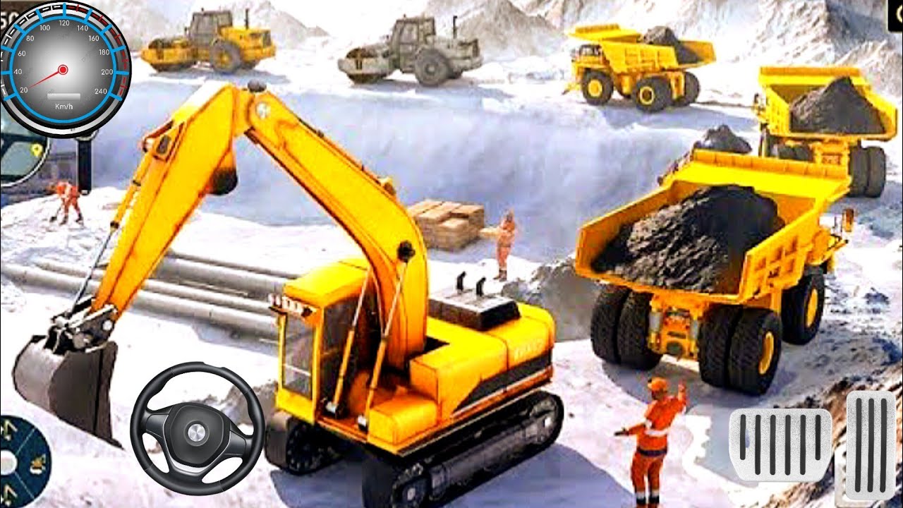 Stones block the road the bulldozer cleaning road - bulldozer & truck ...