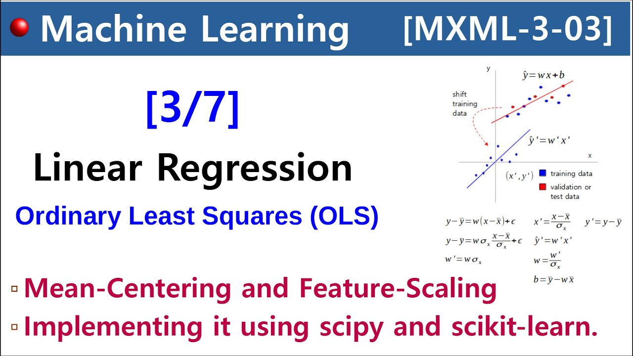 Mxml 3 03 Linear Regression 37 Mean Centering And Feature Scaling Normalization Youtube