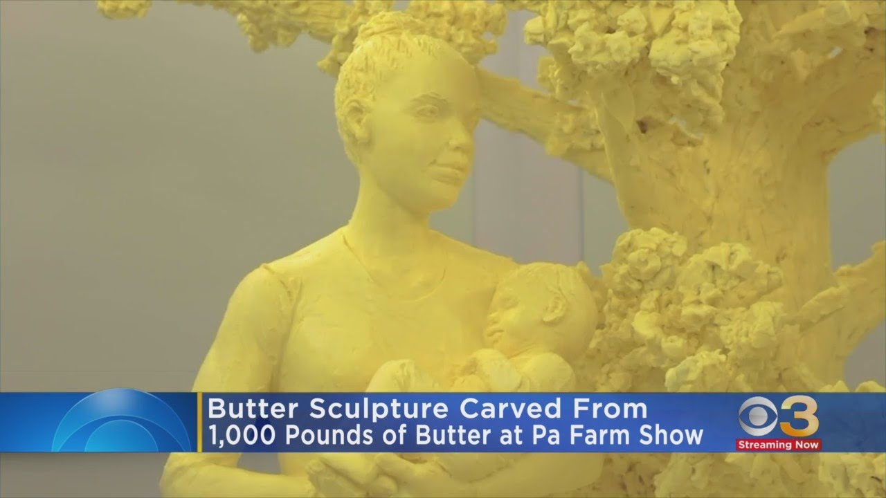 Butter sculpture "Rooted in Progress" at Pennsylvania Farm Show - YouTube
