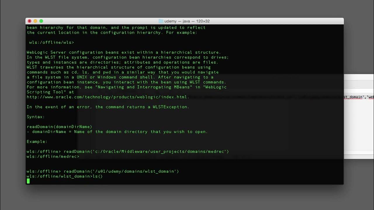 Oracle WebLogic 12c for Administrators 049 Lab 13 2 Creating a Domain using WLST - YouTube