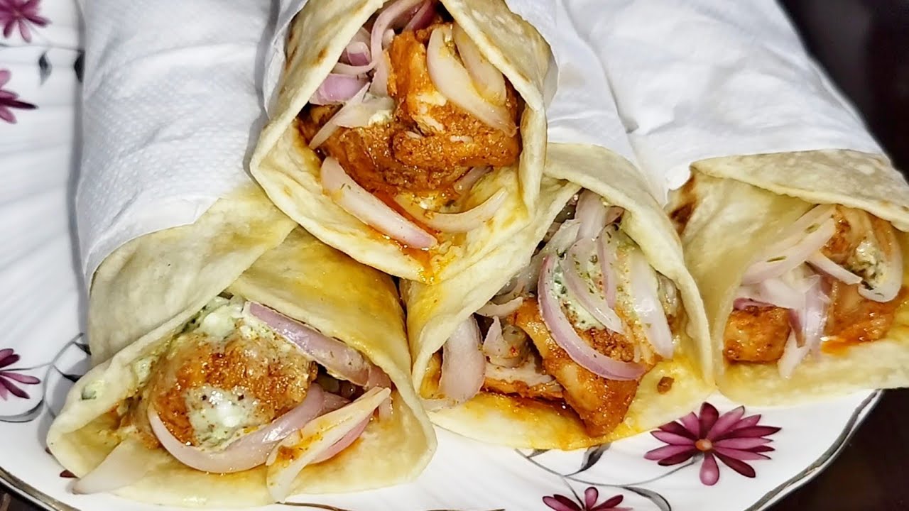 Chicken Tikka Roll / Kathi Roll / Chicken Tikka Roll Recipe - YouTube