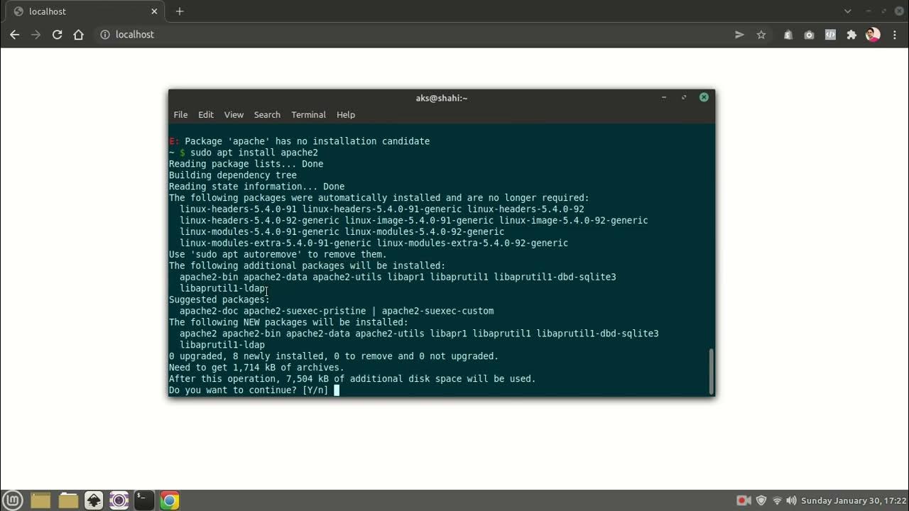 How to install apache2 web server on linuxmint - YouTube