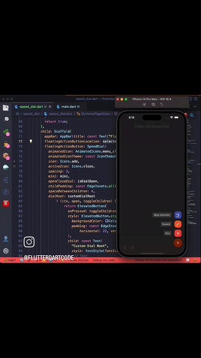 Flutter Speed Dial Button Ui Design 馃敟馃摫馃捇 Flutter Flutterdart Dart Coding Reels Shorts