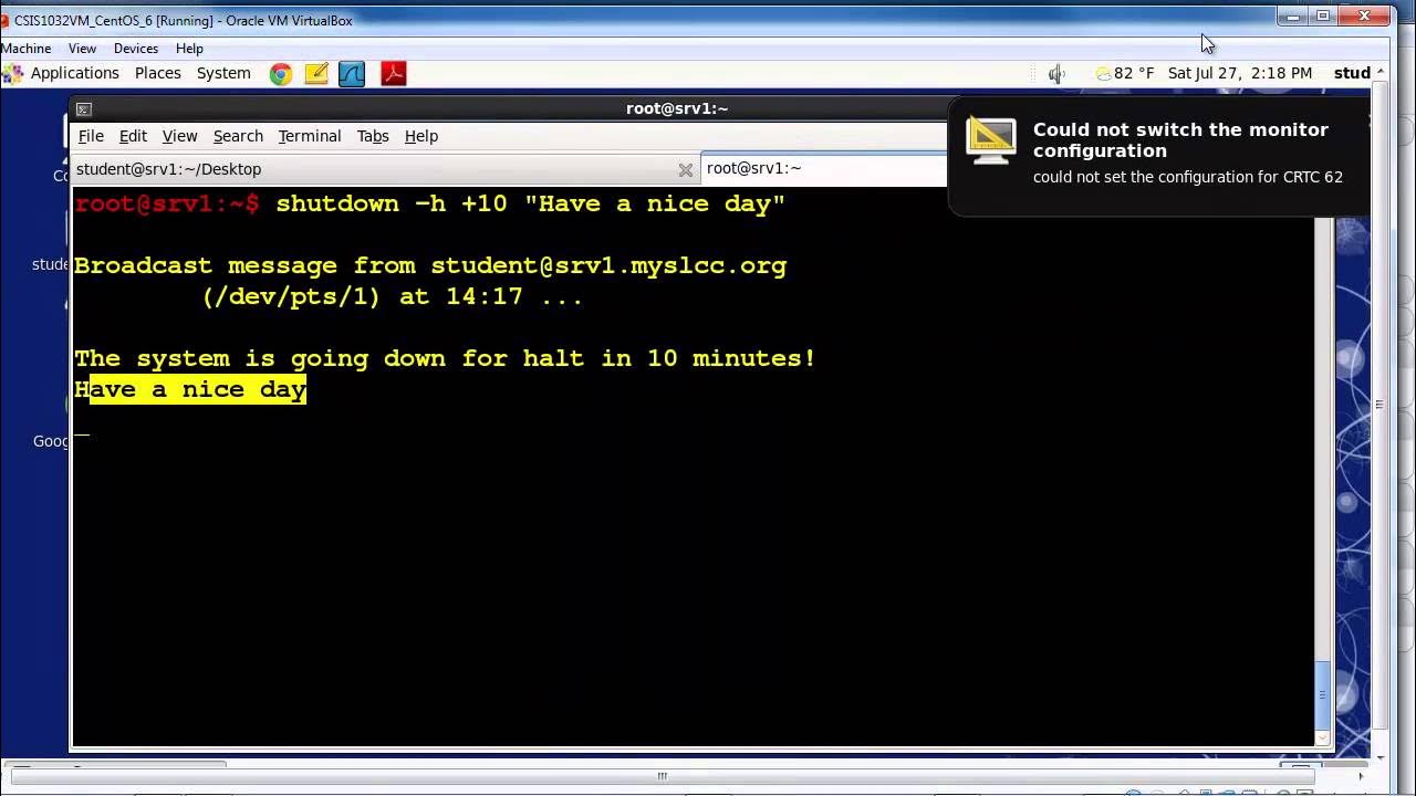 Intro to Linux Week 2: Working with the Shell Part ( Shutdown/Reboot) - YouTube