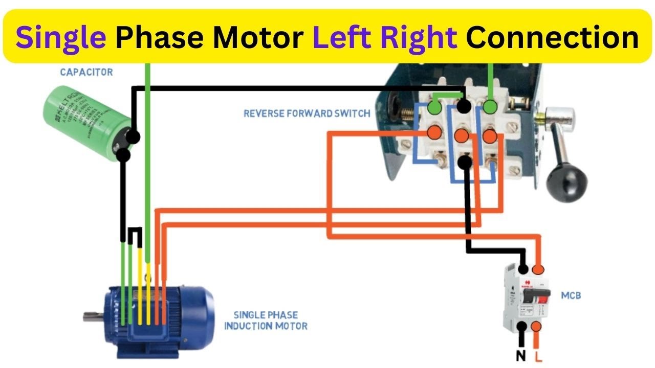 single phase motor left right connection || Electrical house wiring ...