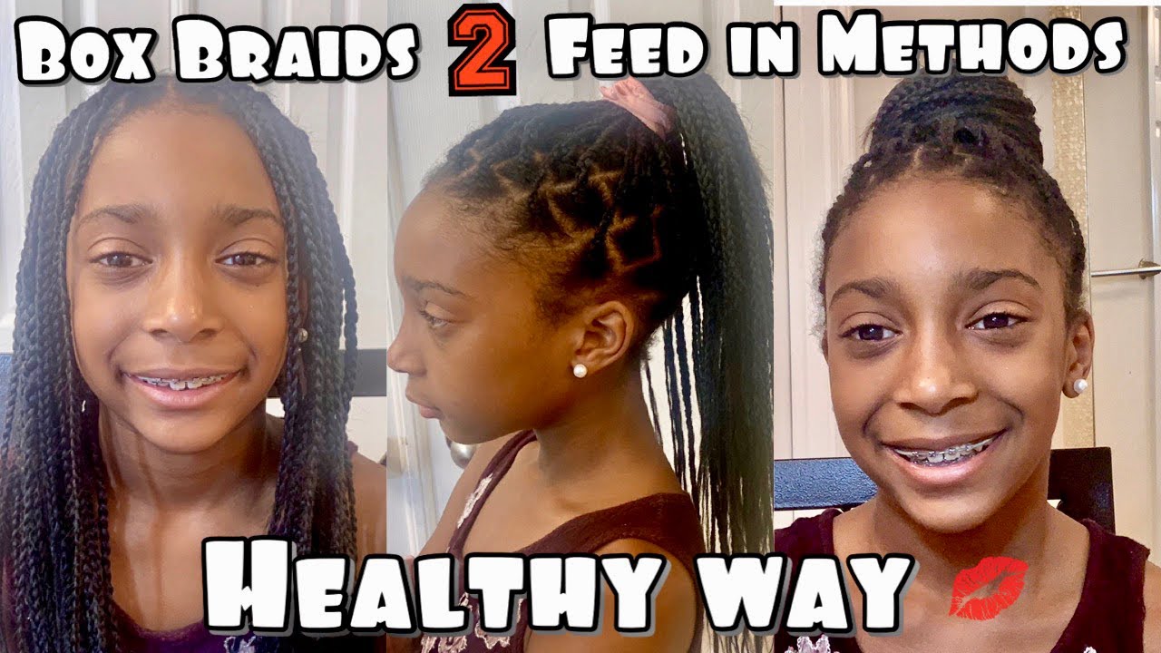 2 feed in methods to box braid | healthy box braids - YouTube