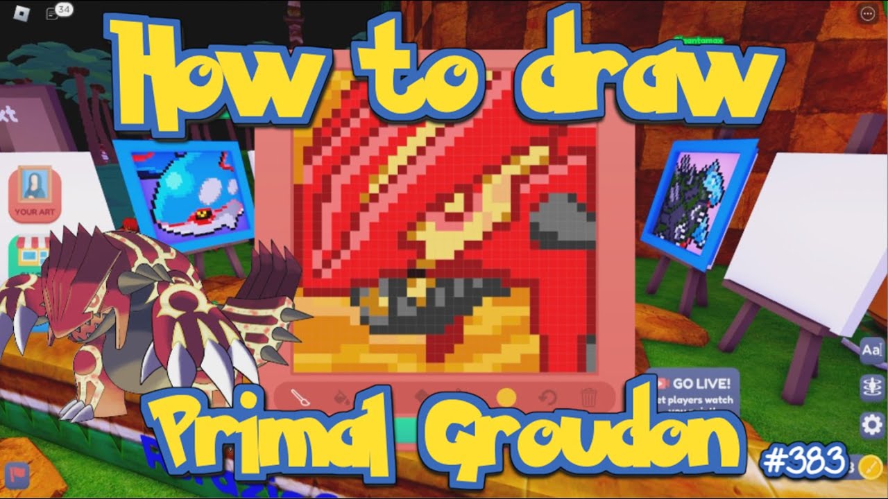 HOW TO DRAW PRIMAL GROUDON - STARVING ARTIST / ROBLOX - YouTube