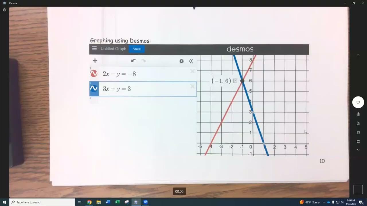 Solving System of Linear Equations by using Desmos - YouTube