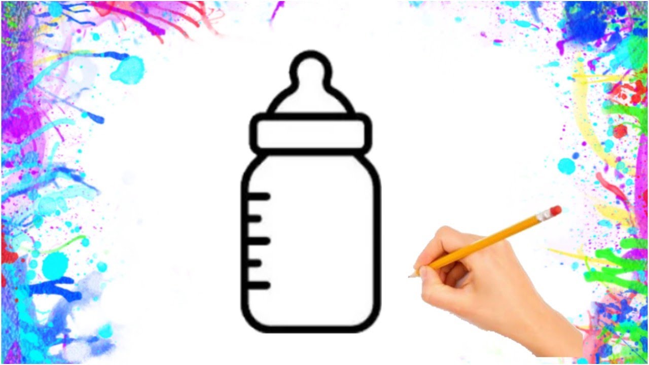 drawing baby bottle/how to draw baby bottle step by step - YouTube