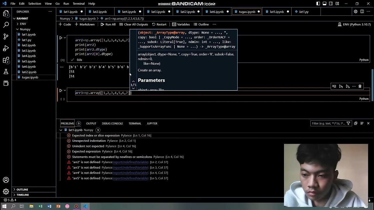 #Tugas pertemuan 6 Prak.Metode Numerik (Data Type Numpy) - YouTube