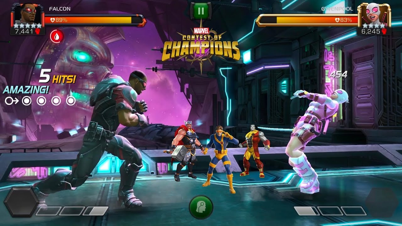 Falcon Aggressive Fight Gameplay😱Gwenpool, Cyclops, Hawkeye, Daredevil🔥 ...