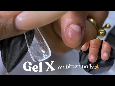 Gel X On Very Short And Bitten Nails Youtube