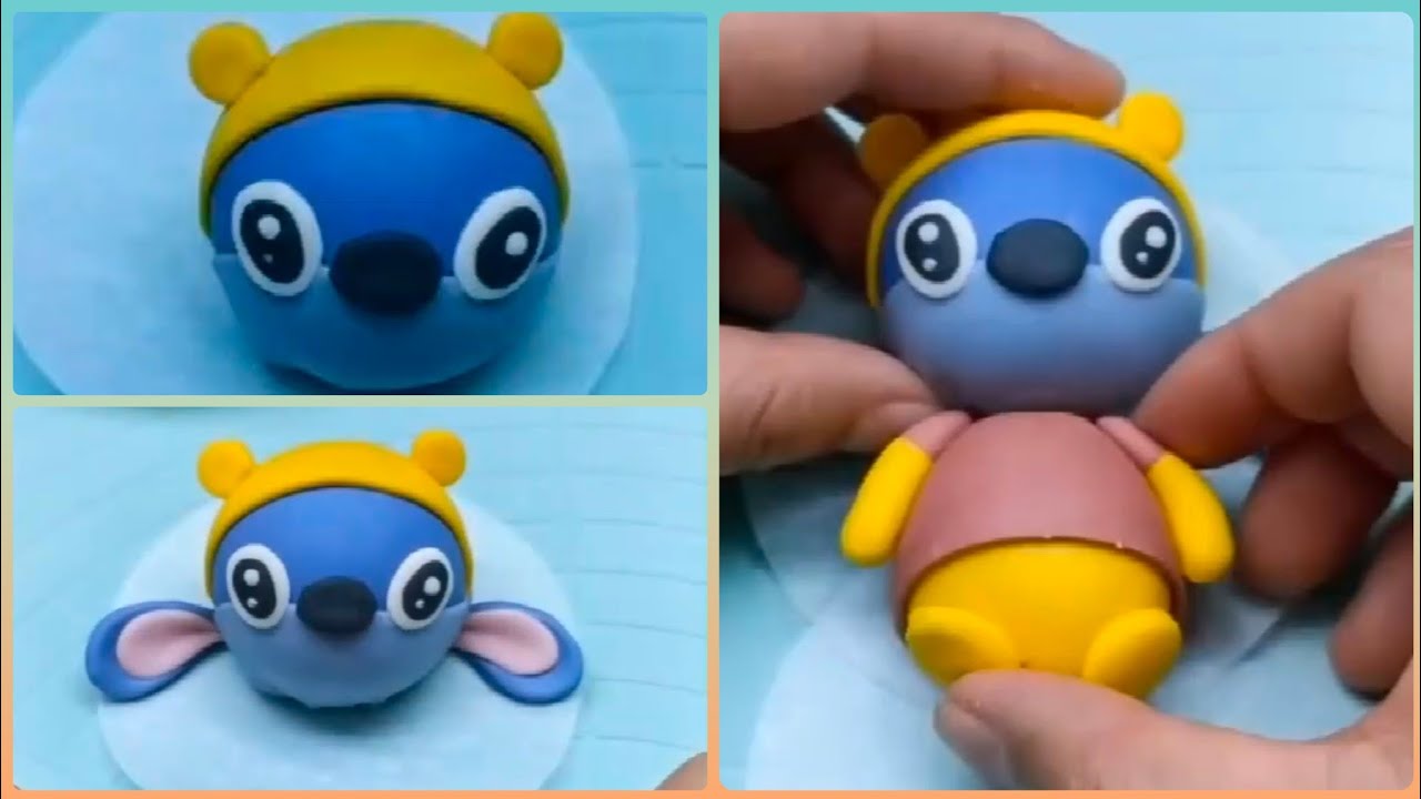 How To Make Polymer Clay Cute Stitch Fictional Character || Polymer ...