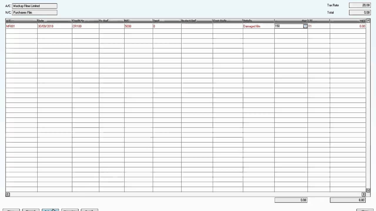 Sage Line 50 Suppliers Batch Credit Notes - YouTube