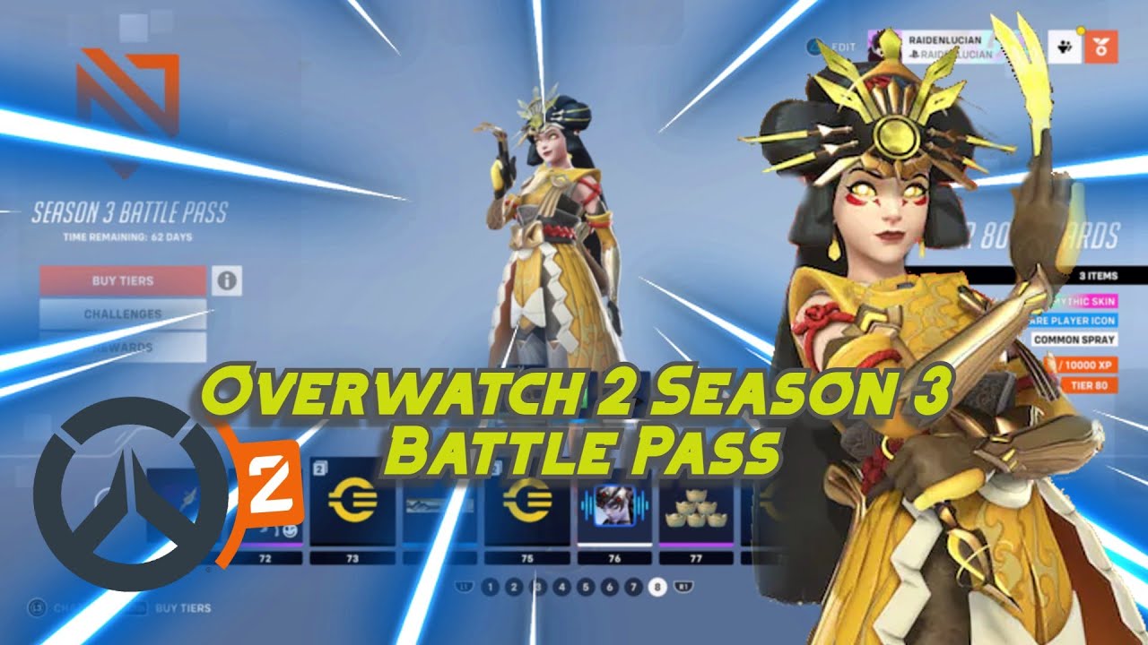 Overwatch 2 Season 3 FULL BATTLE PASS TIERS - YouTube