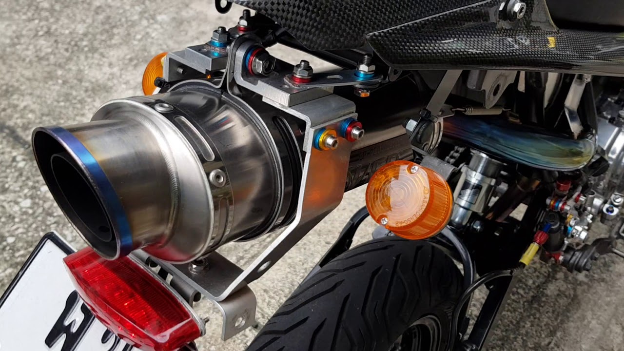 Over racing exhaust New KSR - YouTube