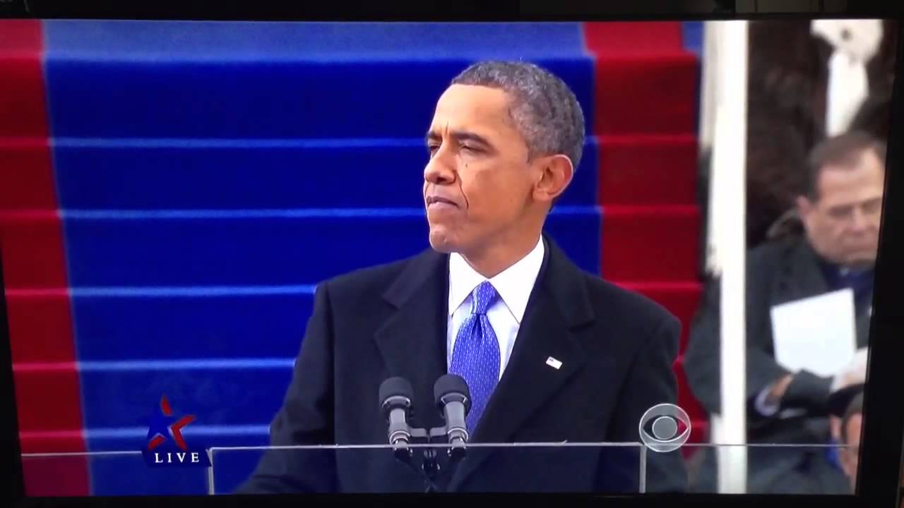 Man sleeping during President Obama's Inaugural speech. - YouTube