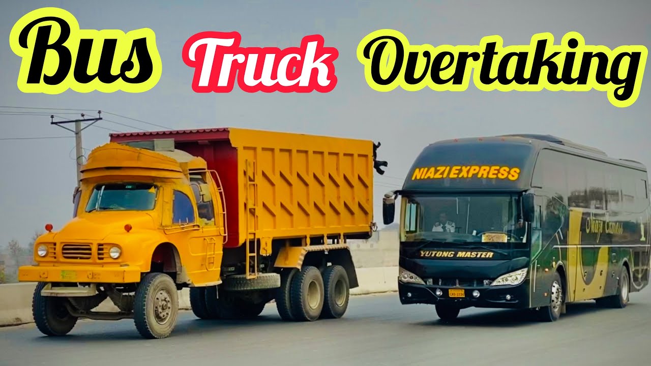 High Speed Bus Overtaking in Pakistan||Hino Bus||Yutong Bus||Raja Buses ...