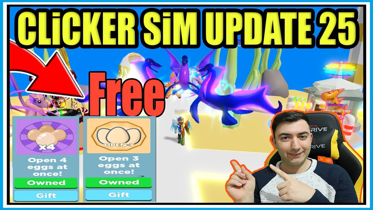 ⬆️ Clicker Simulator 🔔 Update 25 | Bedava 3lü Açma ve Yeni 4lü Açma ...