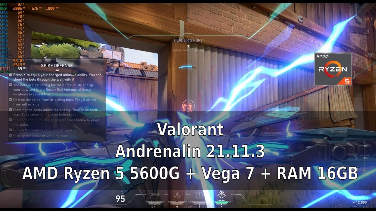Valorant Gameplay Benchmark, AMD Ryzen 5 5600G + VEGA 7, RAM 16 GB ...