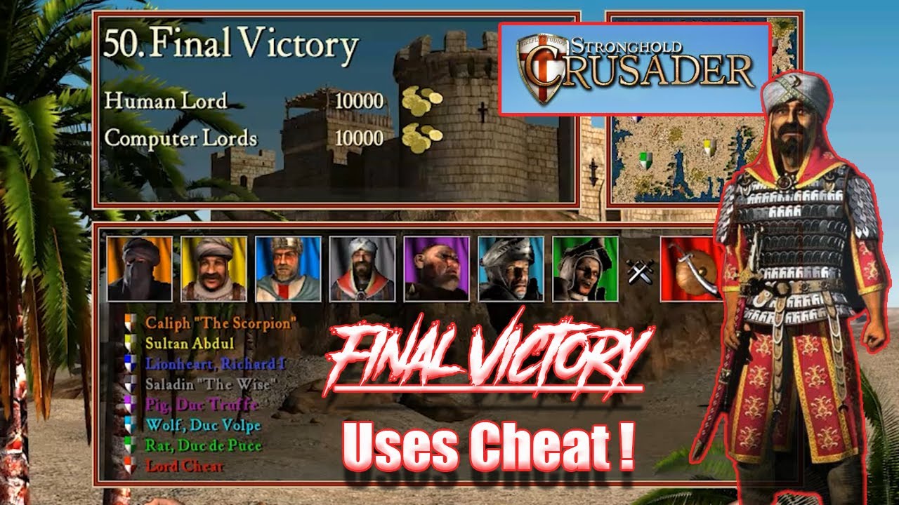 Walkthrough Stronghold Crusader Stage 50.Final Victory no commentary ...