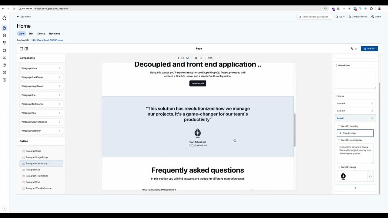 Drupal Decoupled + Puck Editor integration - YouTube