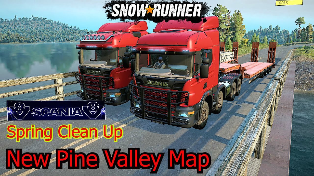 Snow runner- Spring Clean Up - Transporting a Metal Beams in the new ...