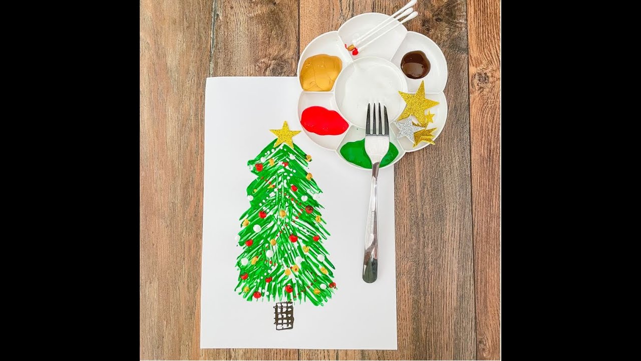 How to make Fork Christmas Tree - YouTube