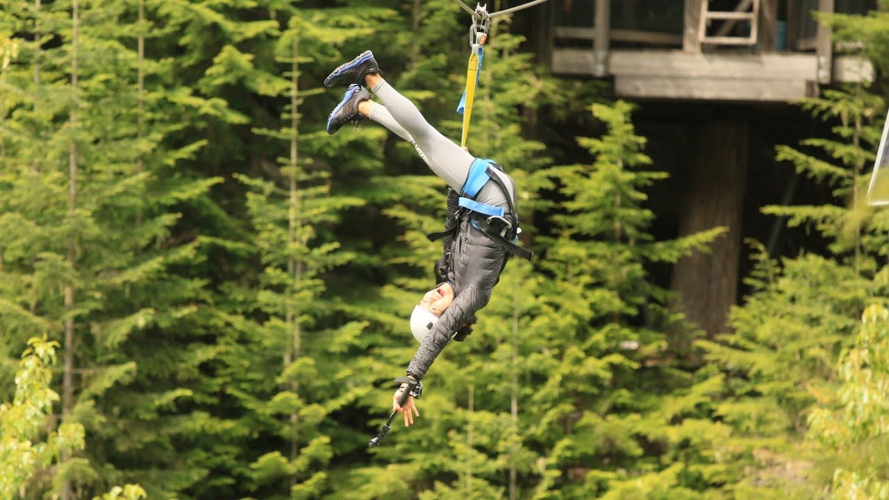 ZIPLINING IN WHISTLER CANADA BEAR TOUR ZIPTREK - YouTube