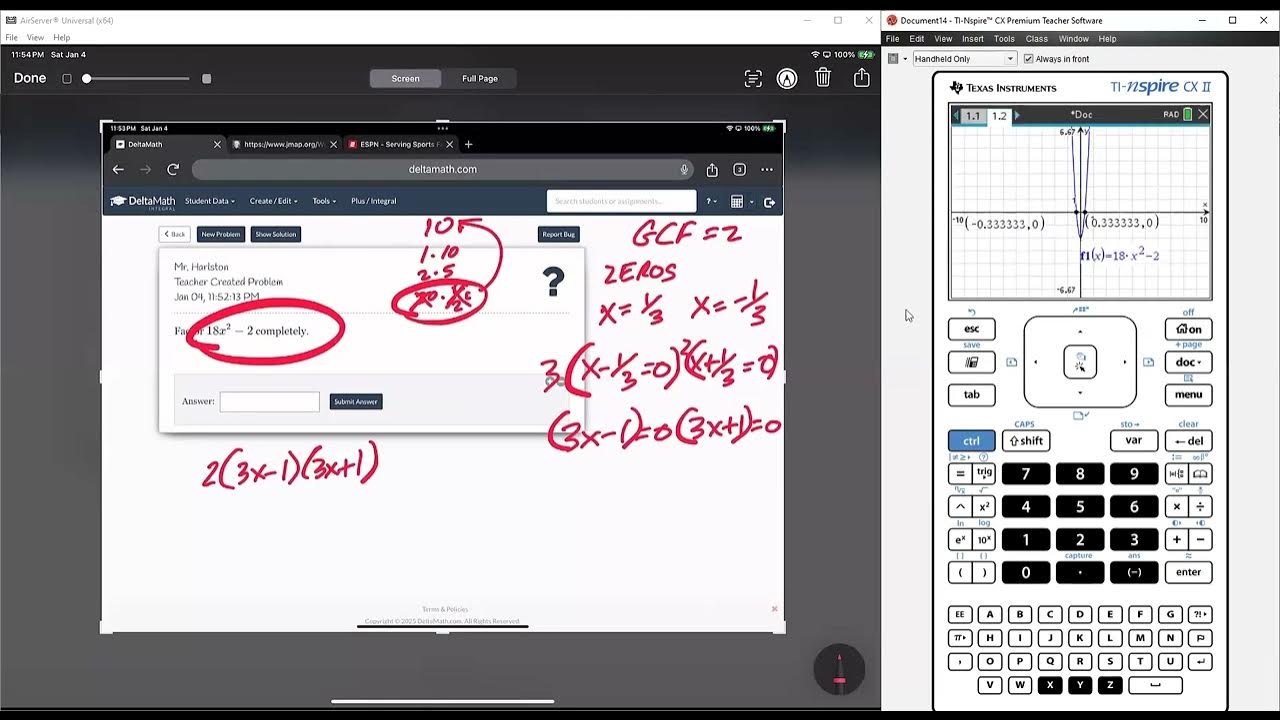 Factoring Polynomials using the TI-Nspire - YouTube