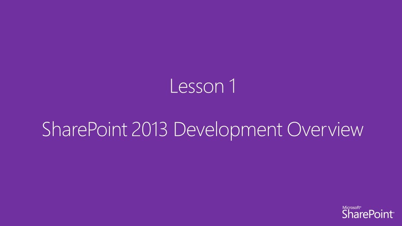 [Arabic] 1. SharePoint 2013 Development Overview - YouTube