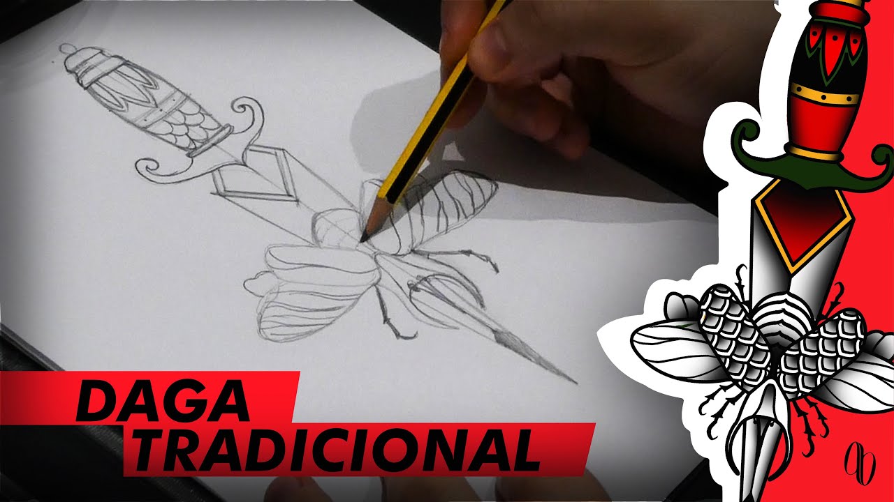Dibujando una daga Tradicional / How I draw a dagger - YouTube