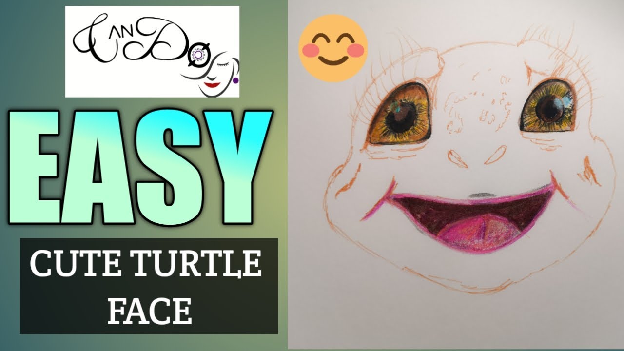How To Draw A Cute Turtle Mouth Step By Step For Beginners| ඉබ්බා ...