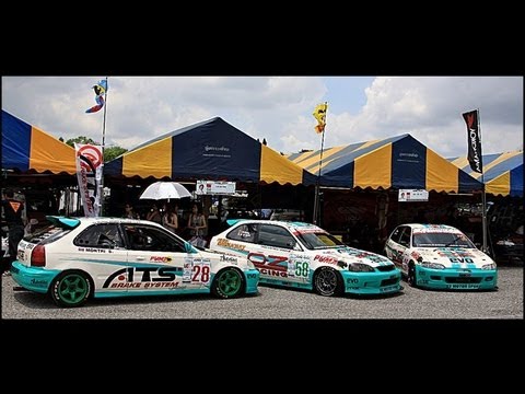 JDM B16B EK race car track session - YouTube