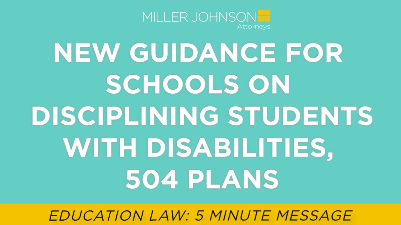 New Guidance For Educators On Discipline For Students With Disabilities ...