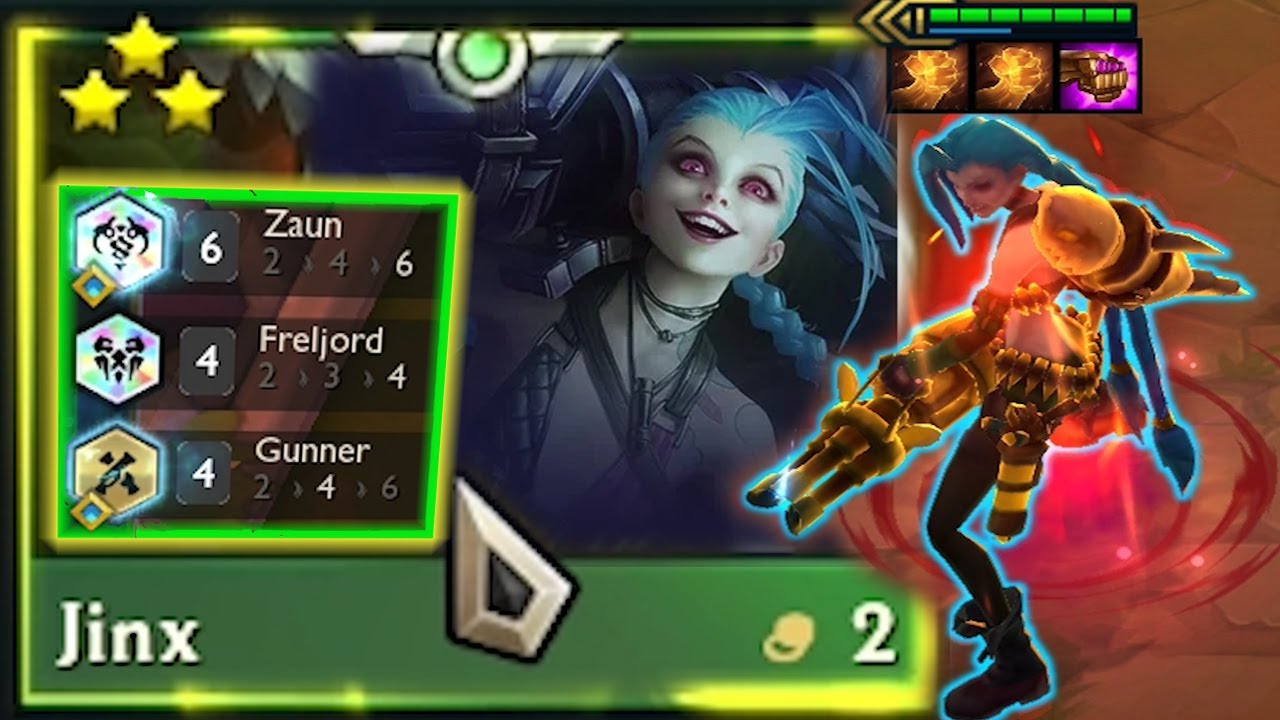 JINX 3 STAR CARRY ZAUN | 6 Zaun | TFT SET 9 RANKED - YouTube