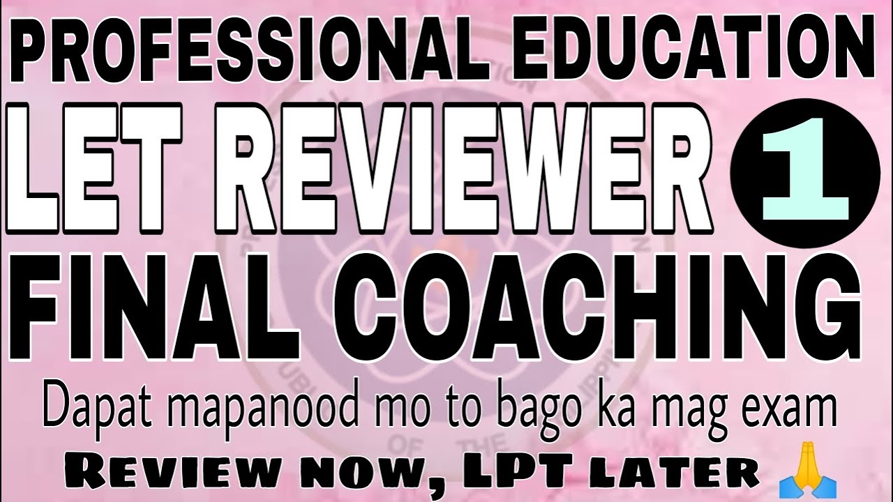 LET REVIEWER DRILL PROFESSIONAL EDUCATION | PART 1 | 2022 Abrinica Calzado TV - YouTube