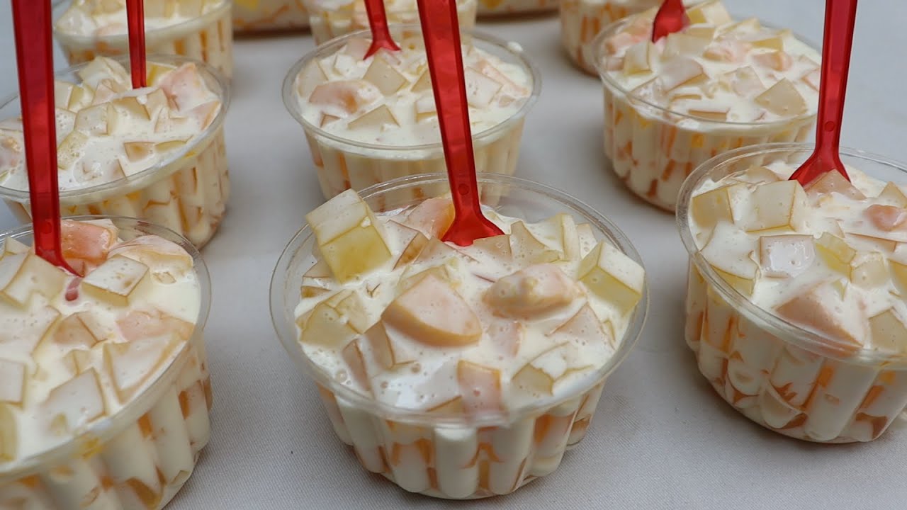 Postre con Gelatina y Duraznos con Crema para Vender Fácil y Rápido de ...