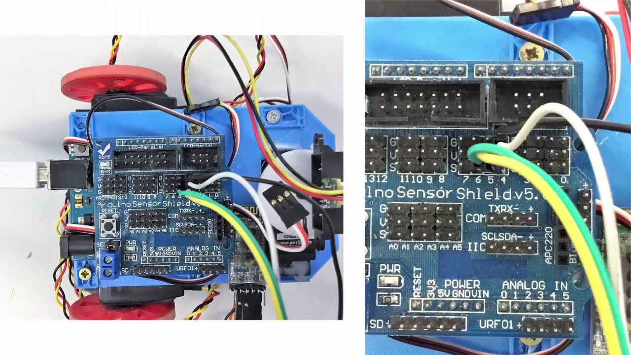Connexion filaire du module HC05 au shield Arduino - YouTube