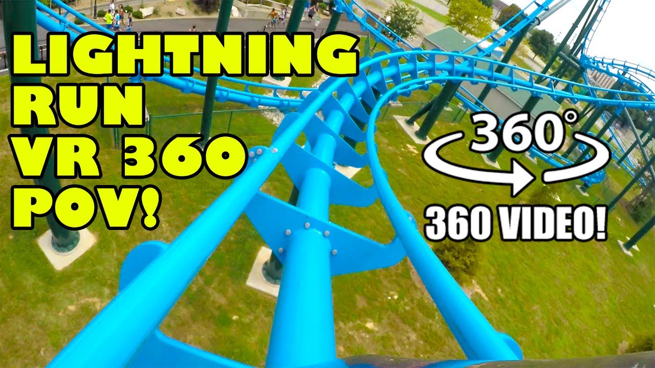 Lightning Run VR 360 Roller Coaster POV Kentucky Kingdom - YouTube