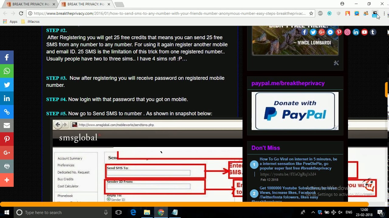 How to Send SMS to any number with your friendteacherrelativeanyone etc ...