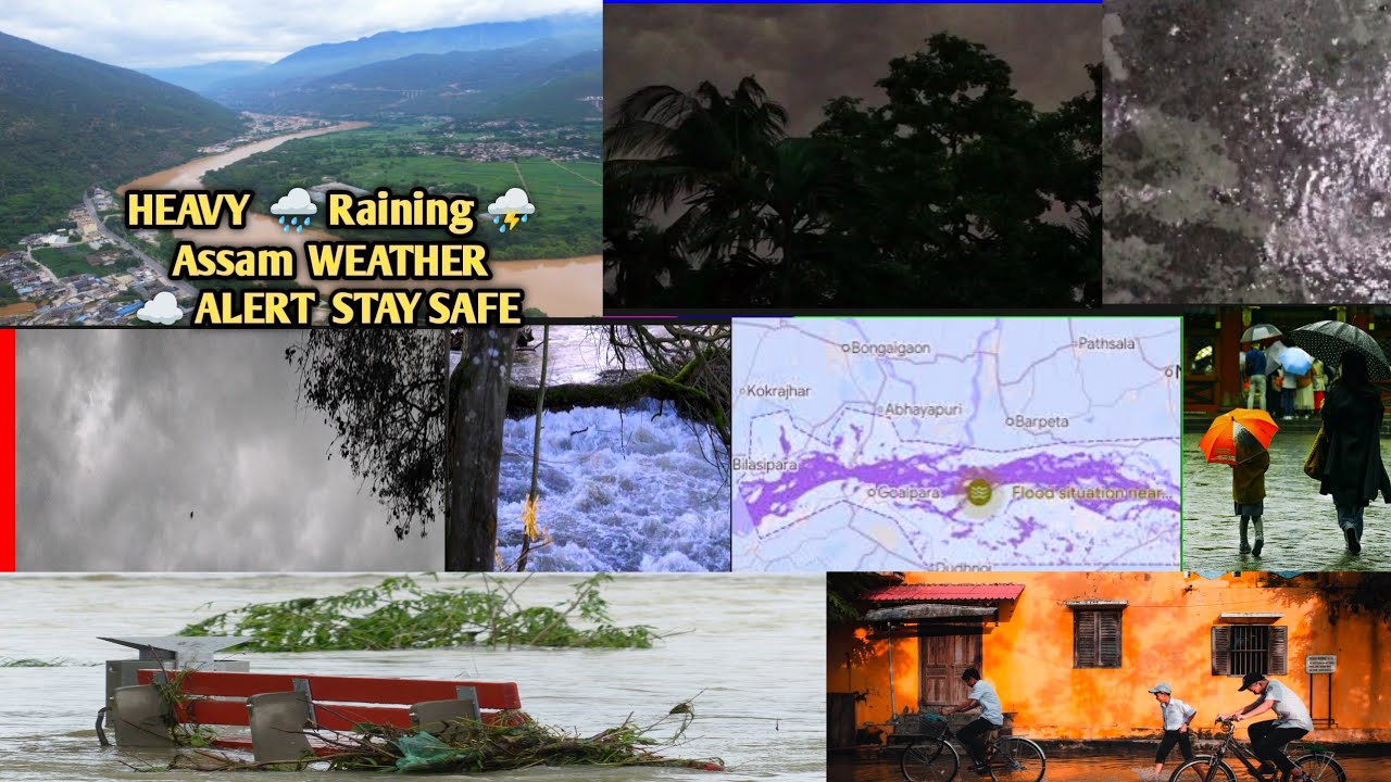 Heavy Rain Thunder Storm wind Flood situation Assam Stay Safe Night ...