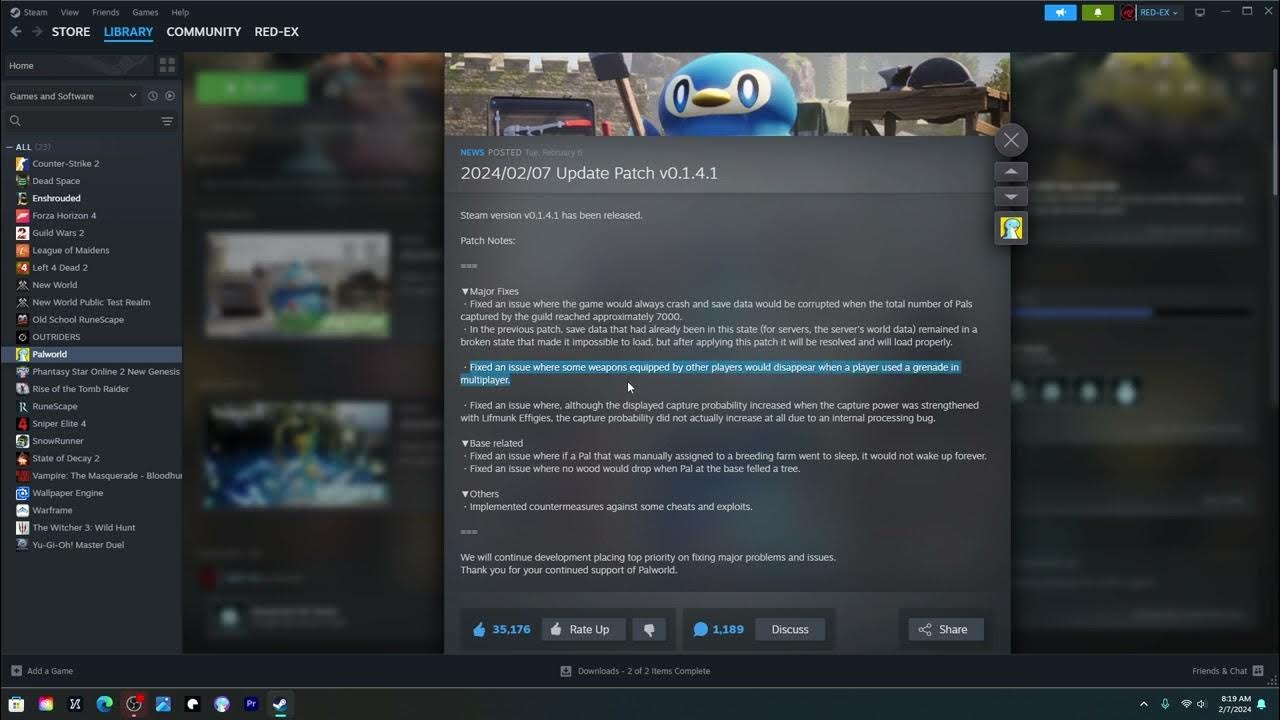 2024/02/07 update patch v0.1.4.1 (palworld) - YouTube