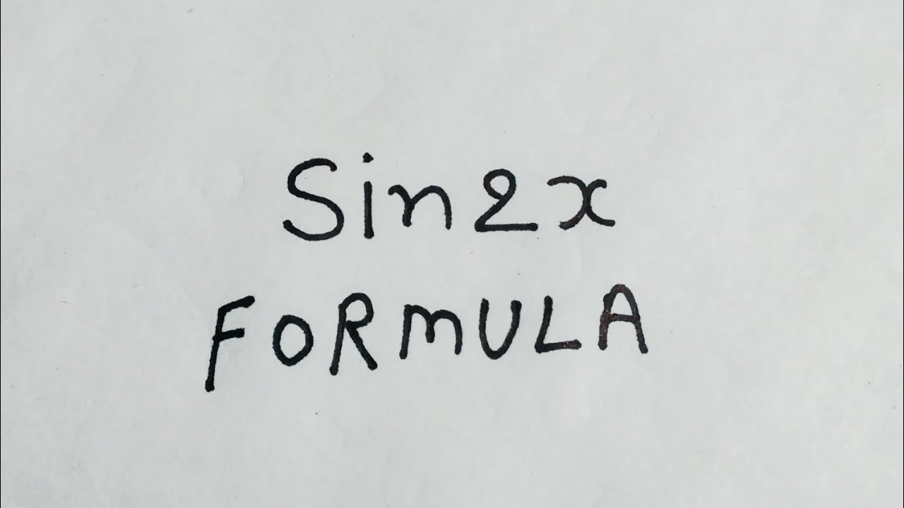 Sin 2x Formula Genrate YouTube